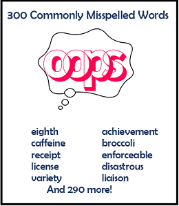 100 Commonly Misspelled Words Definition Dictionary Error Royalty Free