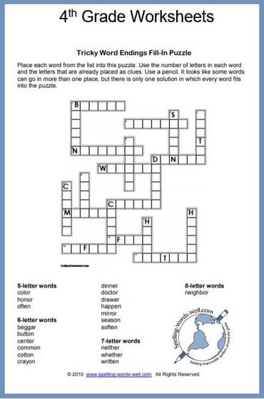 Free Worksheets 4th Grade