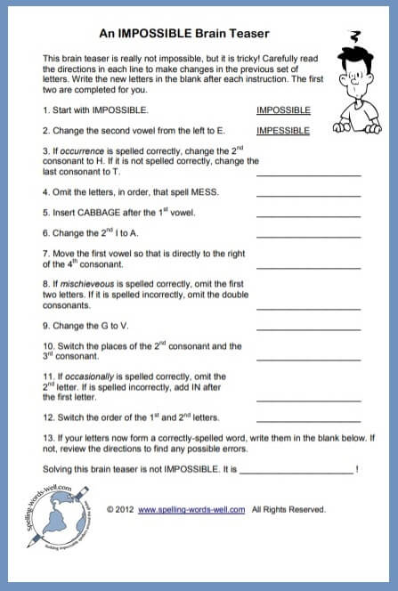5 Best Images Of Printable Brain Teasers Printable Brain Teasers With 