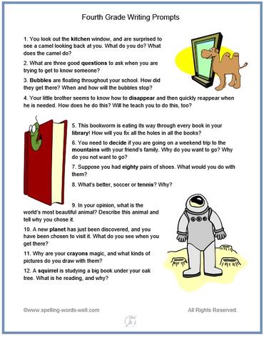 4th Grade Writing Story Prompts Narrative Writing Prompts And Graphic