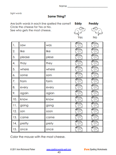 Vocabulary Worksheets For 1st Grade 1st Grade Sight Words Worksheet