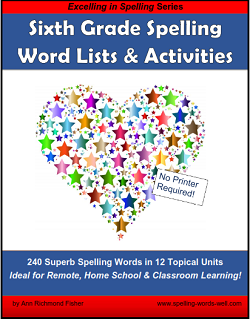 6th Grade Spelling Words and Activities