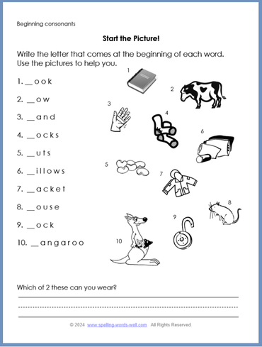 Vowel Worksheets For First Grade